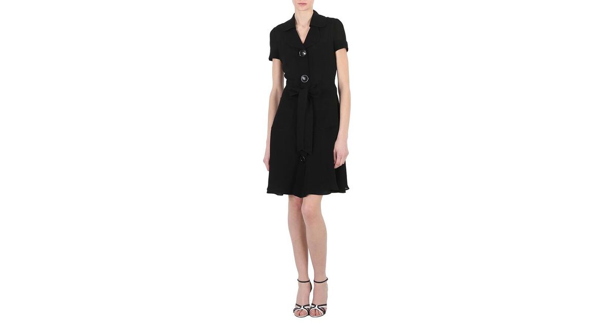 Moschino Ladies Short-Sleeved Mini Shirt Dress in Black | Lyst UK