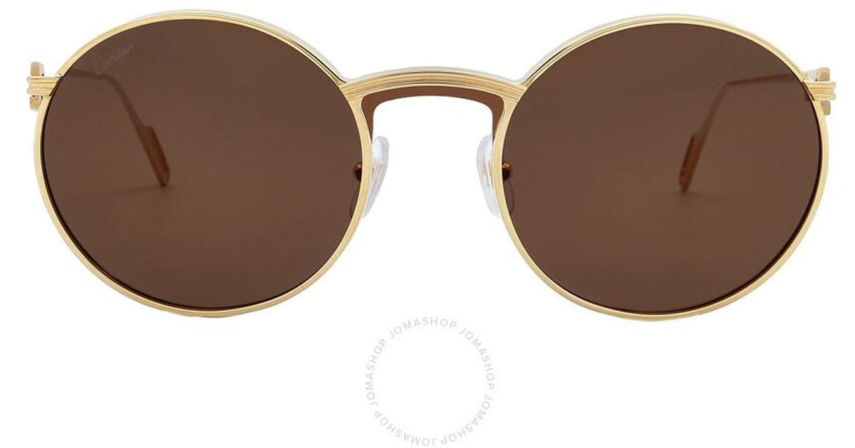 Cartier Brown Round Sunglasses Ct0274s 002 99 | Lyst