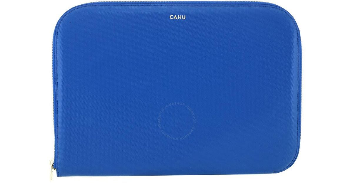 CAHU Bleu Marine The Claude Pouch in Blue | Lyst