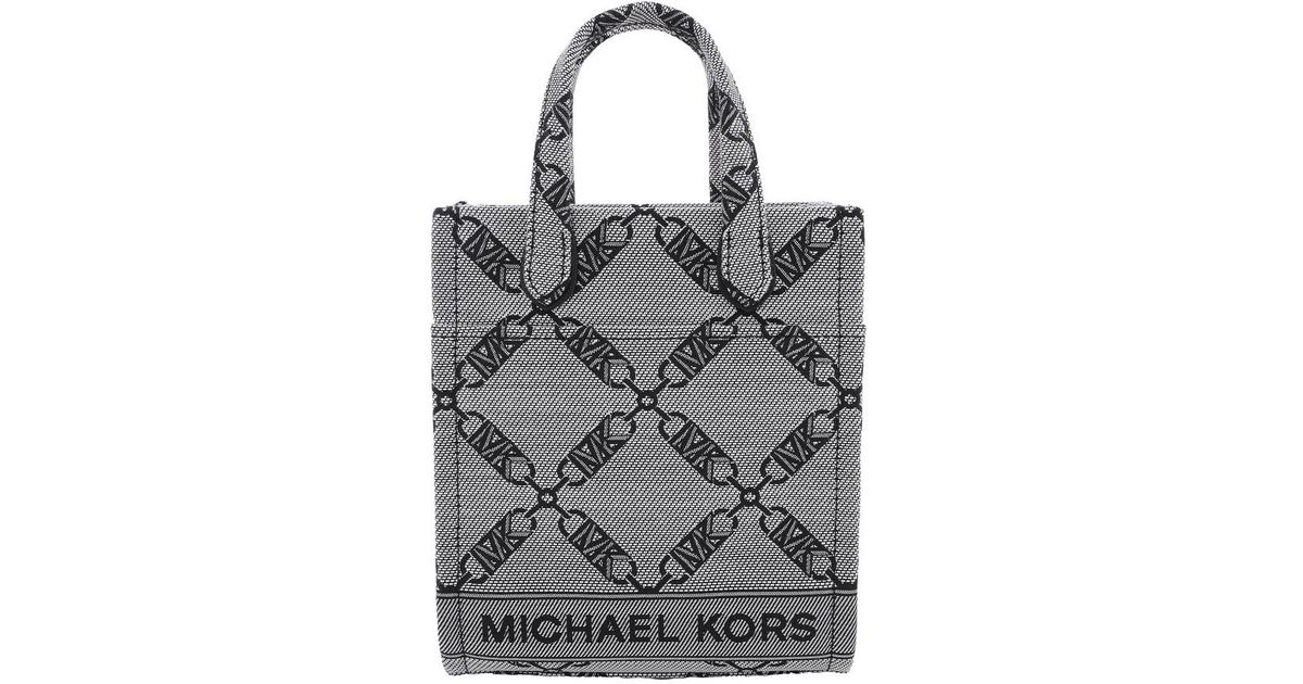 Michael Kors Gigi Empire Logo Crossbody Bag in Gray | Lyst