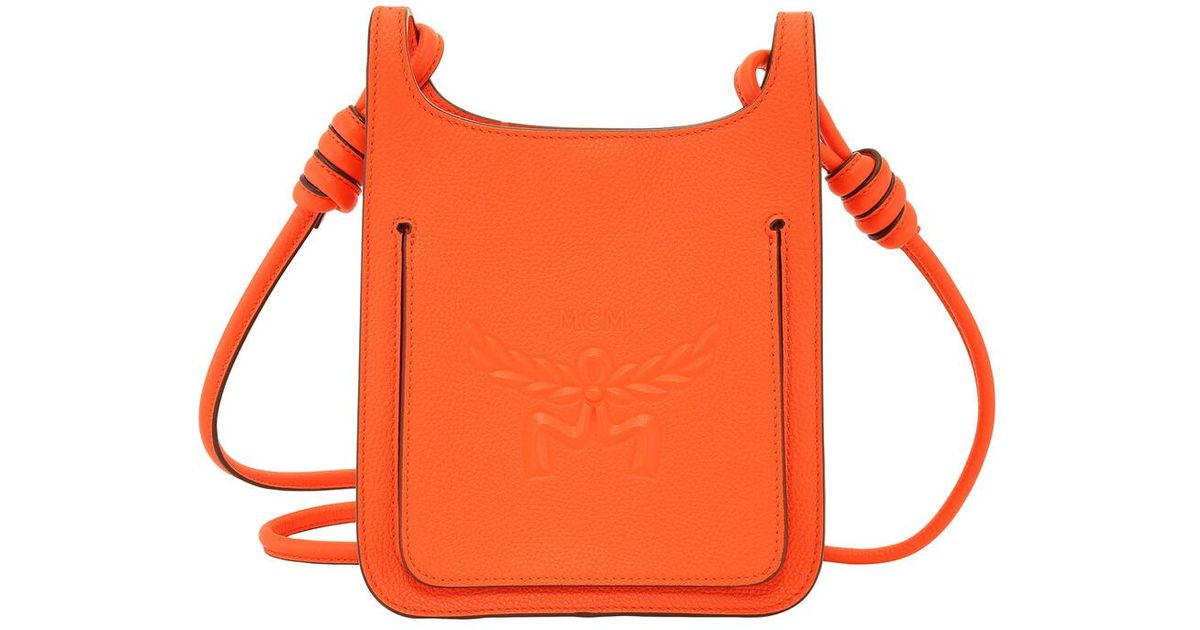 MCM Mini Himmel Hobo Crossbody Bag in Orange | Lyst