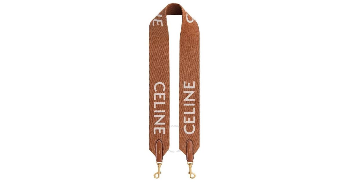 Celine Jacquard Long Bag Strap in Brown | Lyst