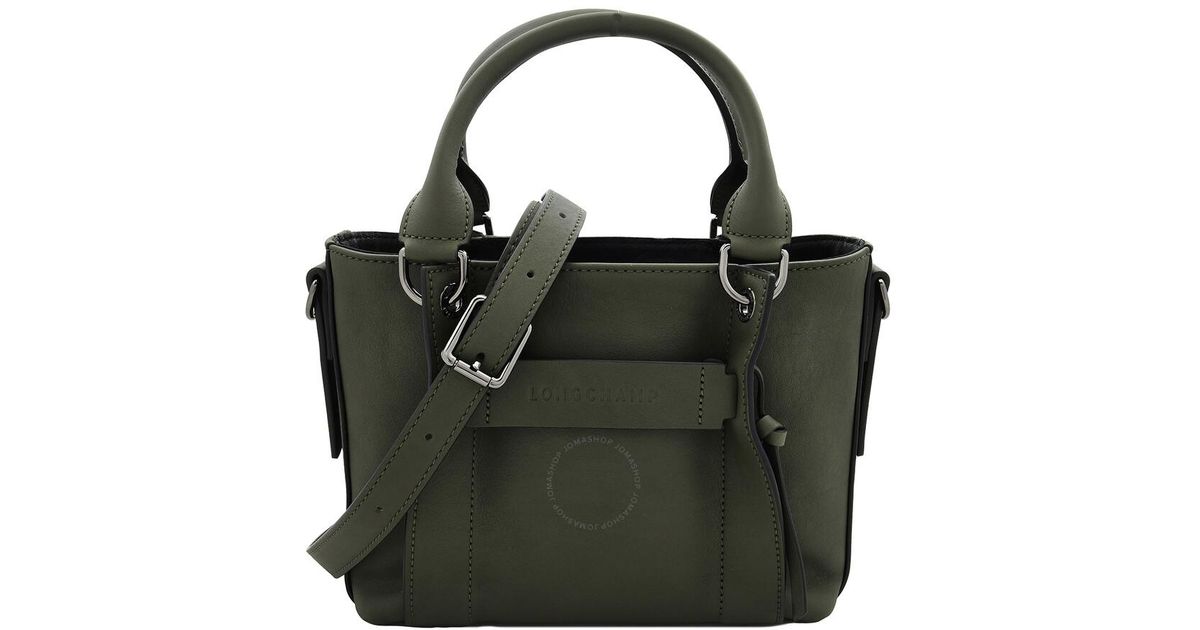 Longchamp 3D S Leather Top Handle Bag in Black | Lyst