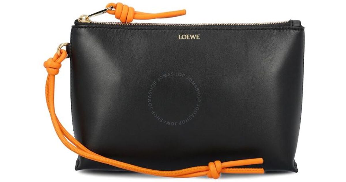 Loewe Knot Calfskin T Pouch in Black | Lyst