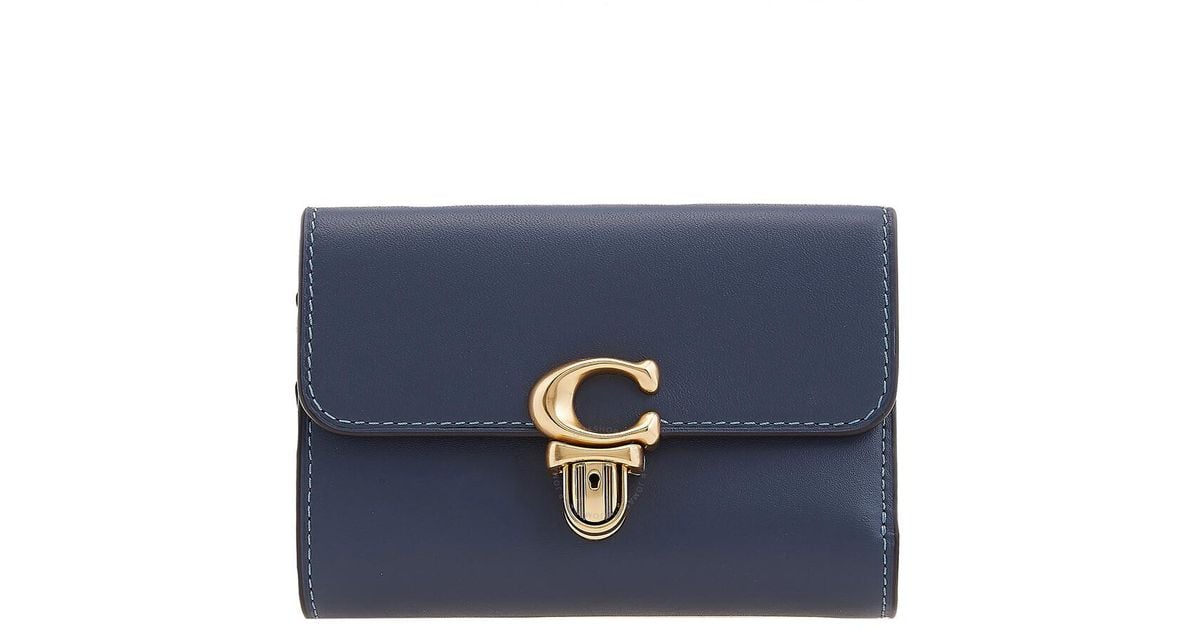 COACH Denim Studio Medium Leather Wallet in Blue | Lyst