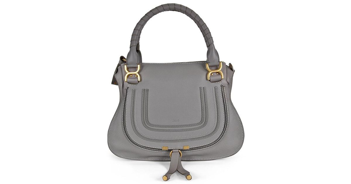 Chloé Medium Double Carry Bag in Gray | Lyst