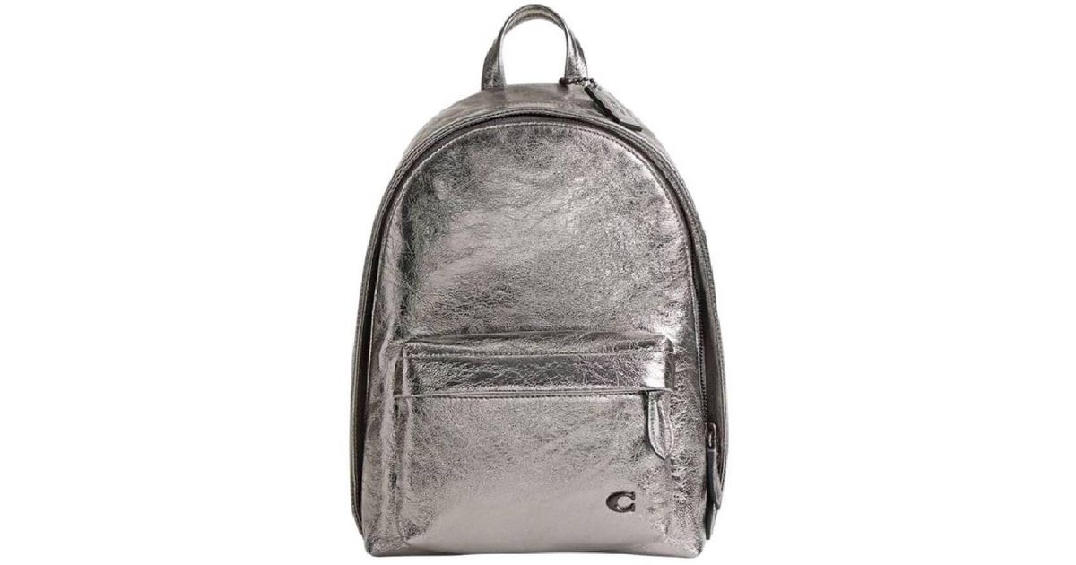 COACH Hall 22 Metallic Backpack in Gray for Men | Lyst