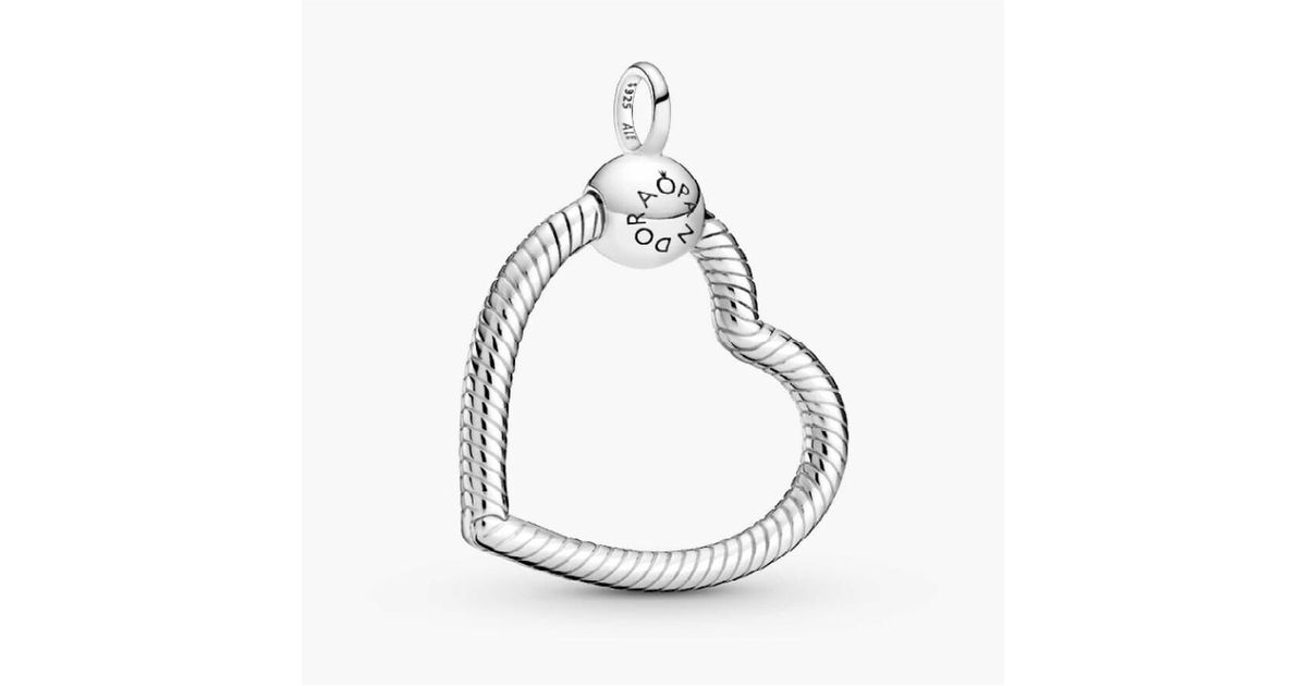 PANDORA Heart Sterling O Pendant in Metallic | Lyst UK