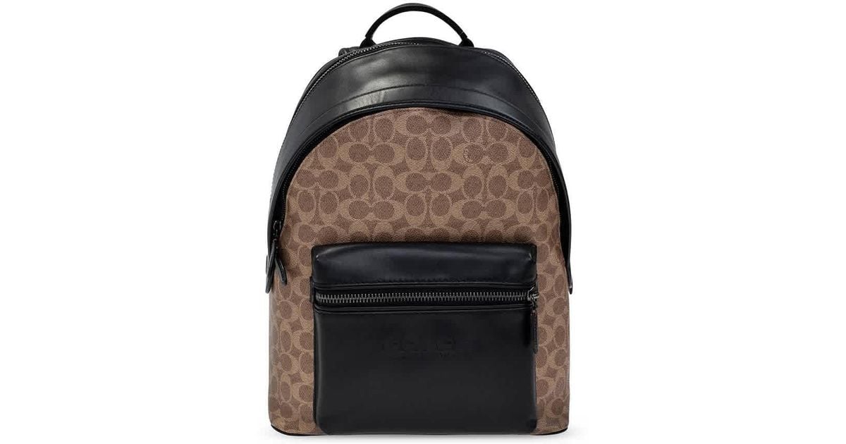 COACH Signature Canvas Charter Backpack in Black for Men | Lyst