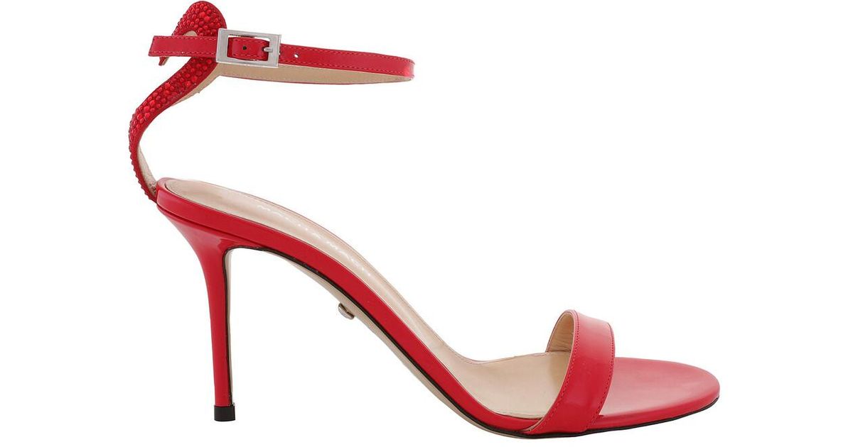 Mach & Mach Special Heart Leather Sandals in Red | Lyst