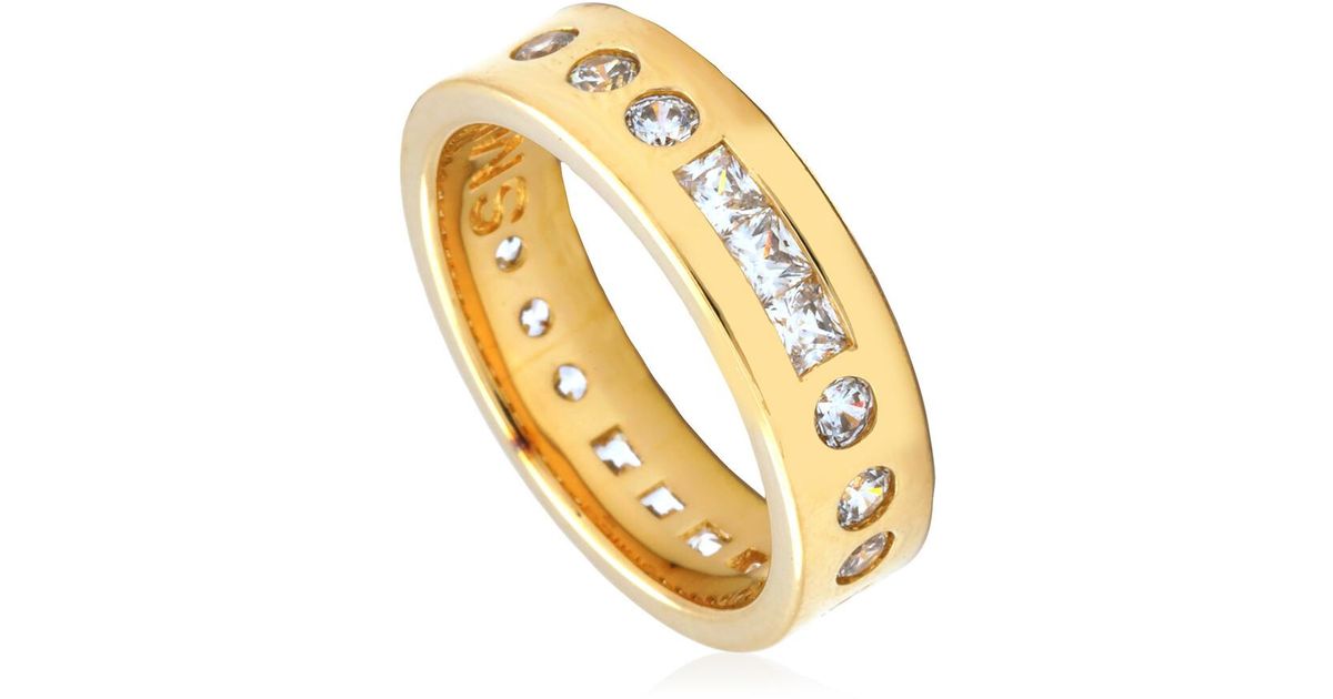 Apm Monaco Ladies Smile Morse Code Ring in Metallic | Lyst