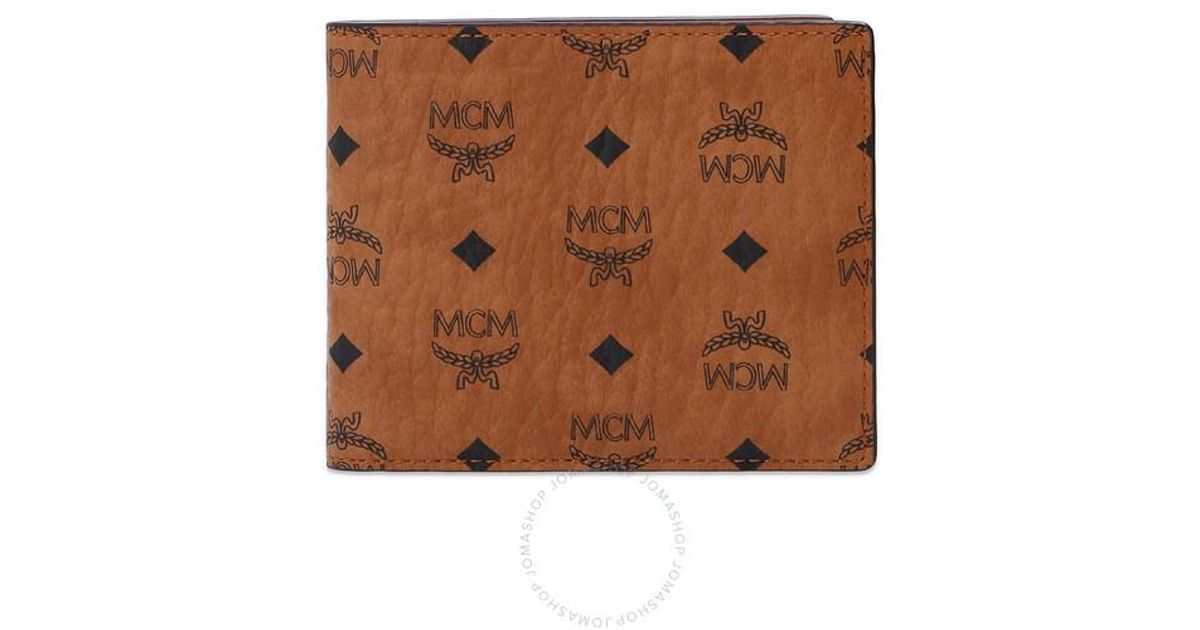 MCM Cognac Bifold Wallet in Brown for Men | Lyst