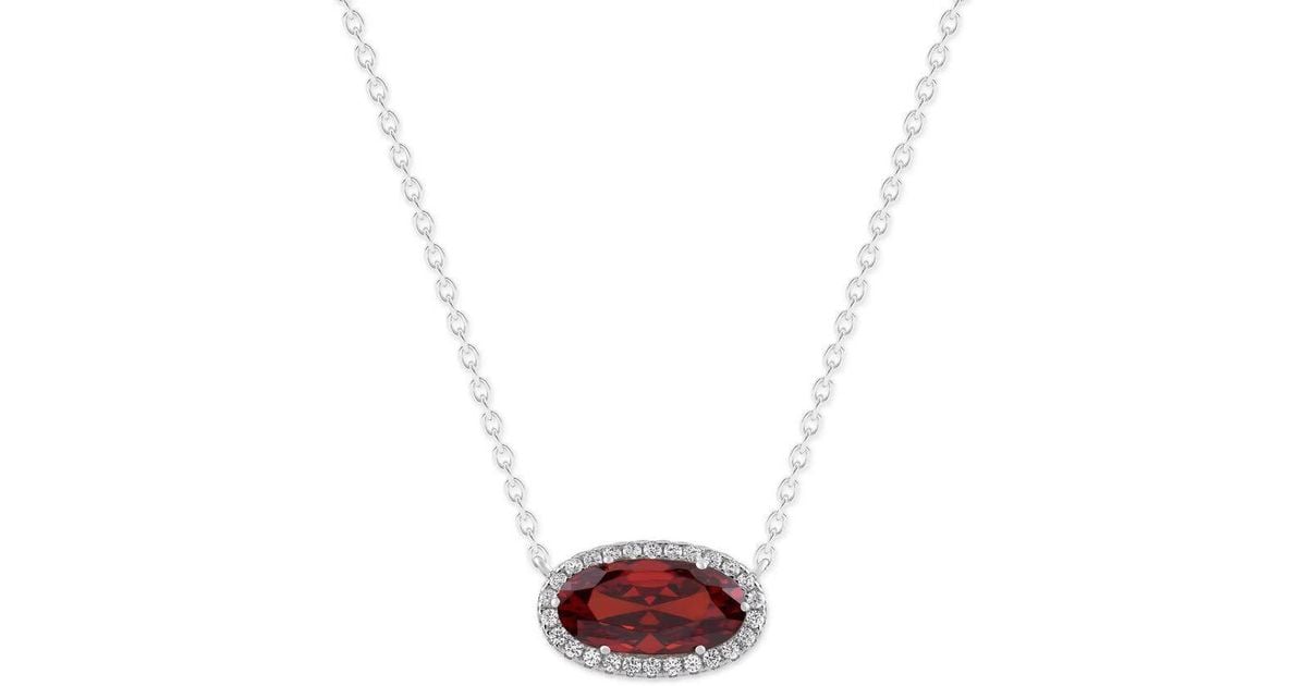 DiamondMuse Belacqua Garnet Spring Ring Clasphalo Pendant Necklace in ...