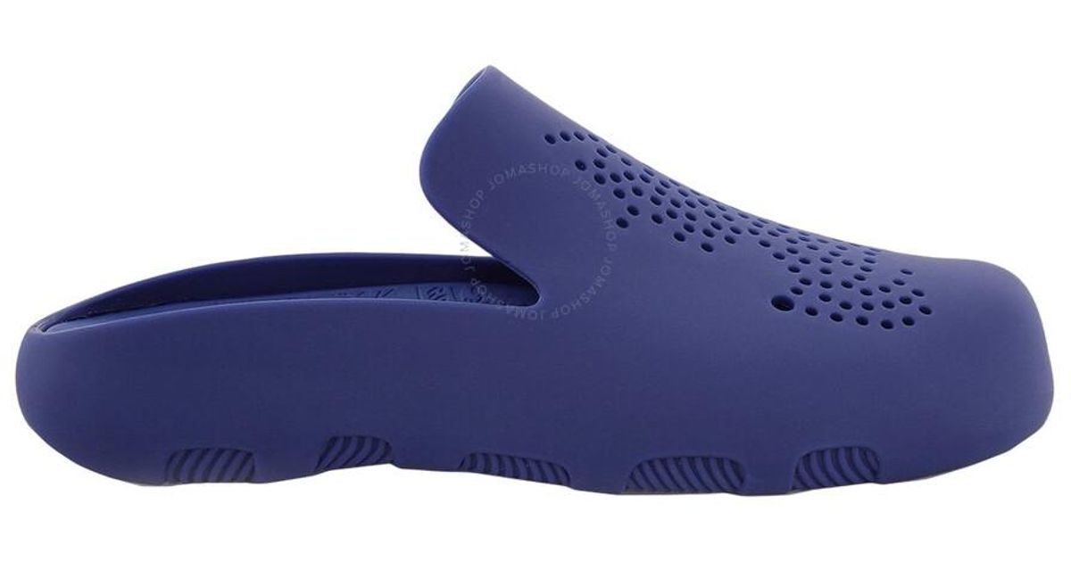 Burberry Stingray Perforated Rubber Slides, Brand Size 40 (Us in Blue ...