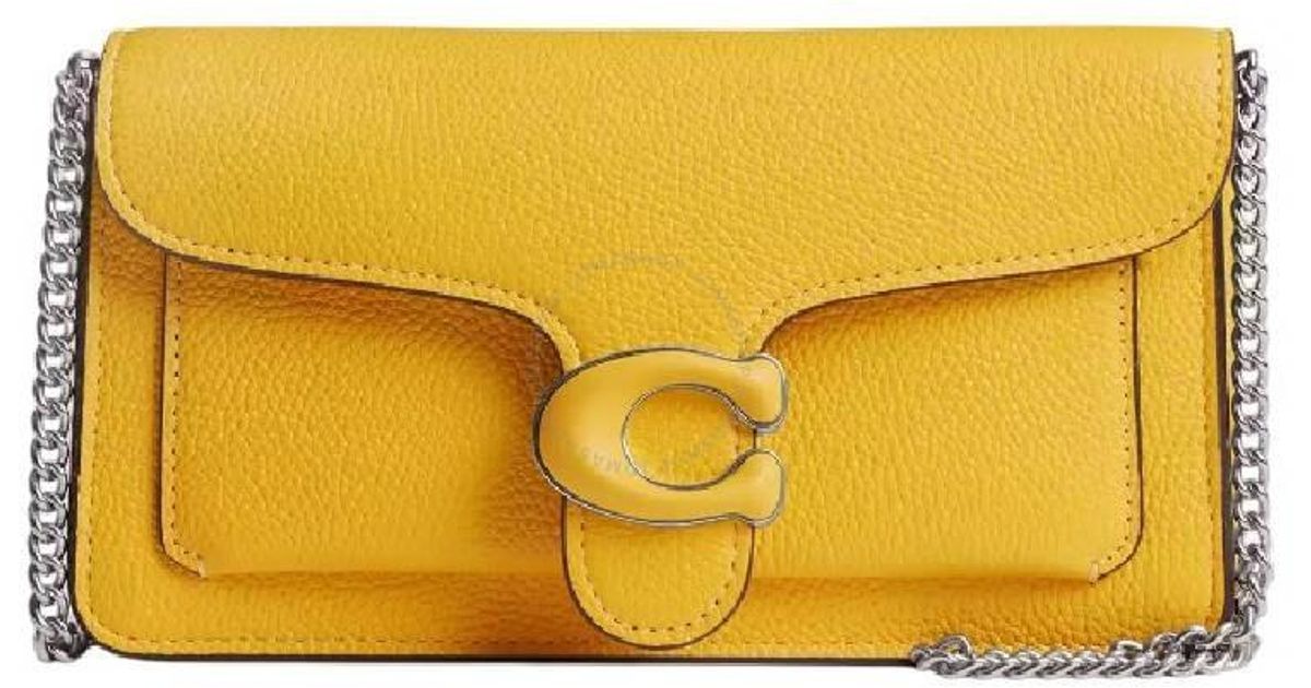 COACH Detachable Chain Strap Shoulder Bag in Yellow | Lyst