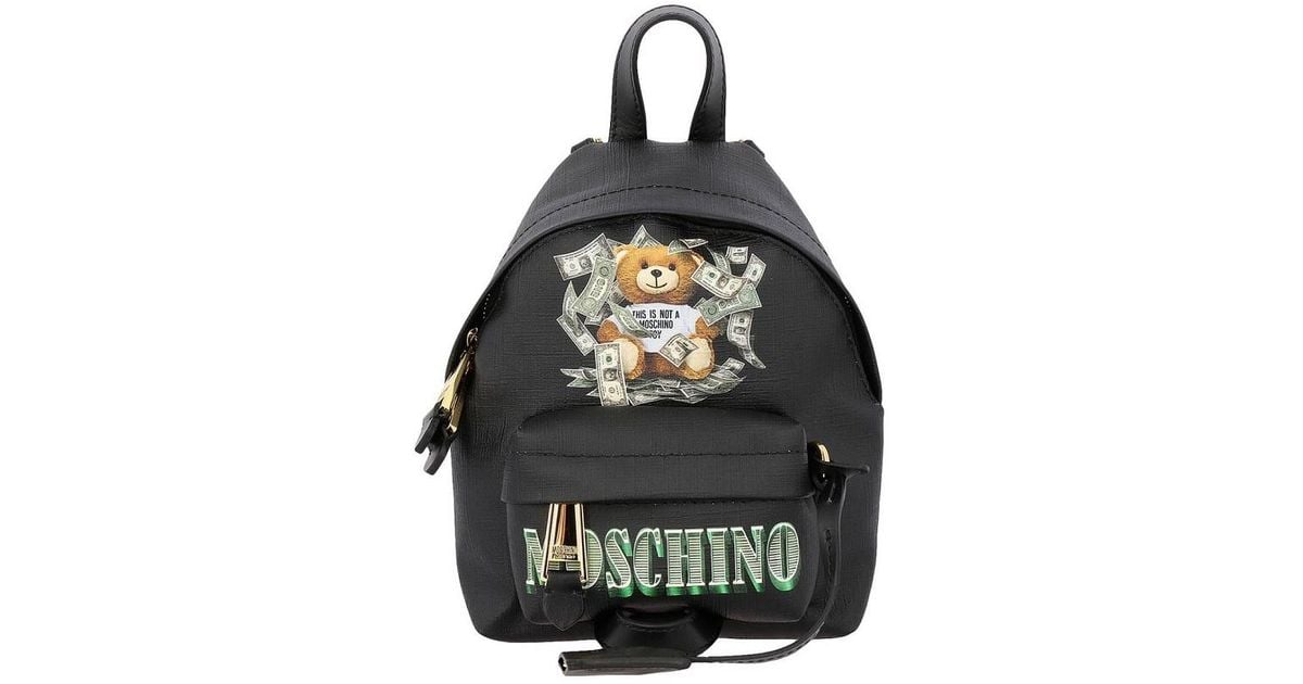Moschino Teddy Bear Dollar Mini Backpack in Black | Lyst