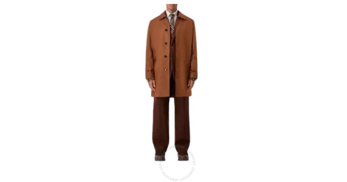Burberry Dark Birch Brow Clapham Cotton Gabardine Lightweight Coat in ...