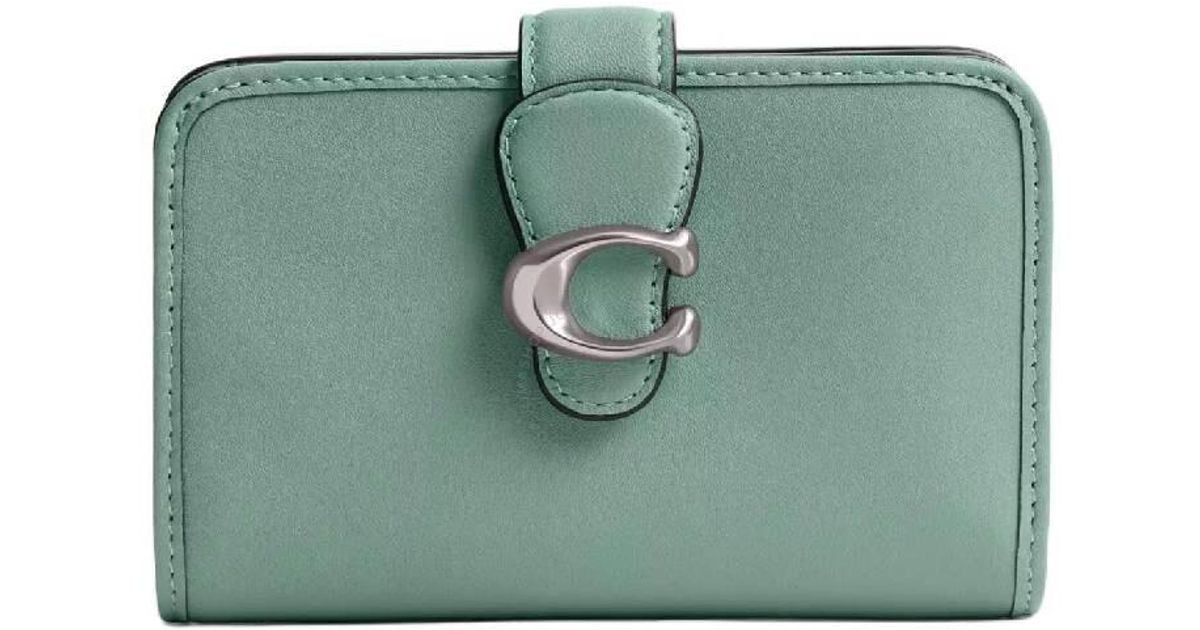 COACH Tabby Leather Wallet in Green | Lyst UK