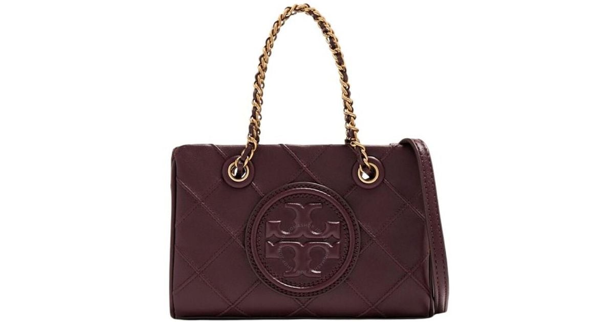 Tory Burch Albarossa Fleming Soft Mini Chain Tote in Purple | Lyst