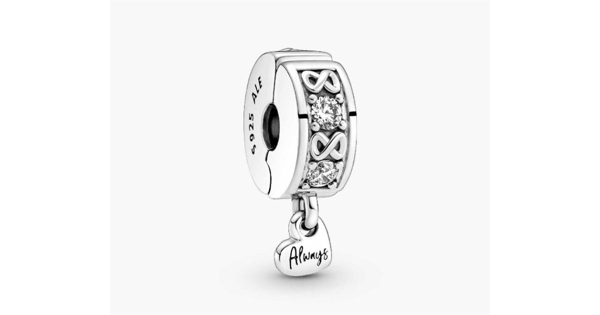 PANDORA Infinity Sterling Clip in White | Lyst UK