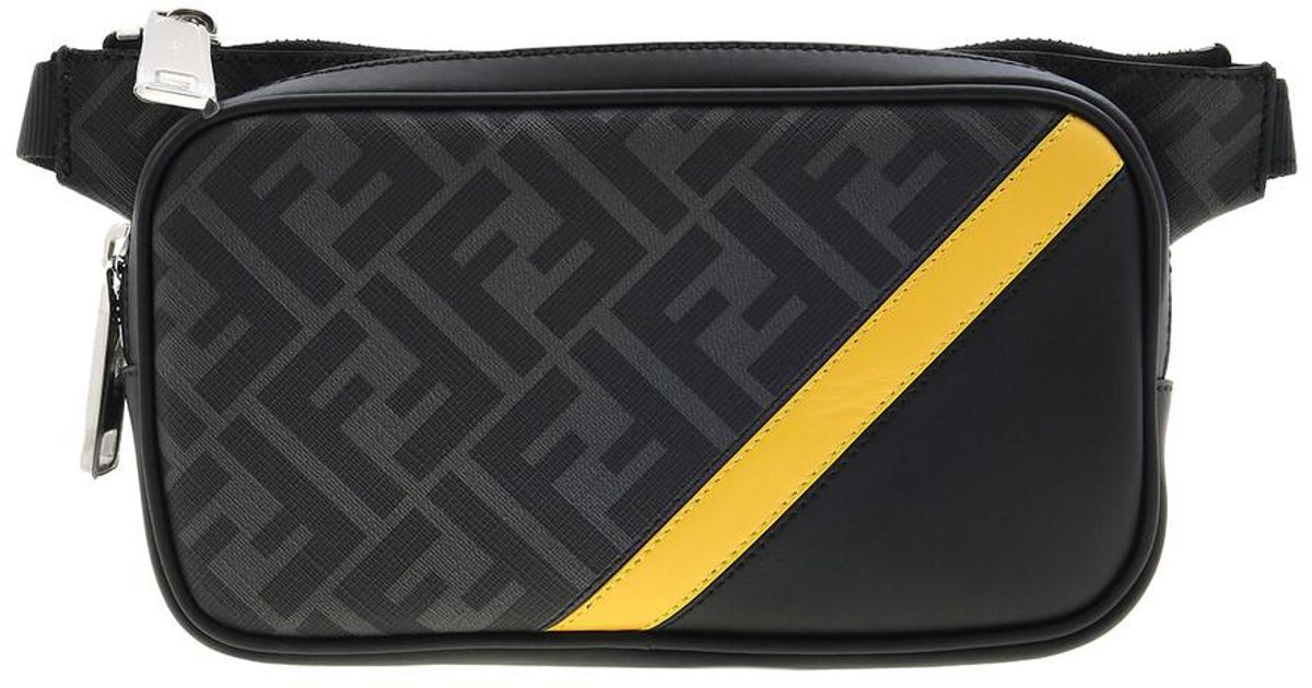 Fendi Diagonal Ff Logo Compact Belt Bag in Blue for Men | Lyst