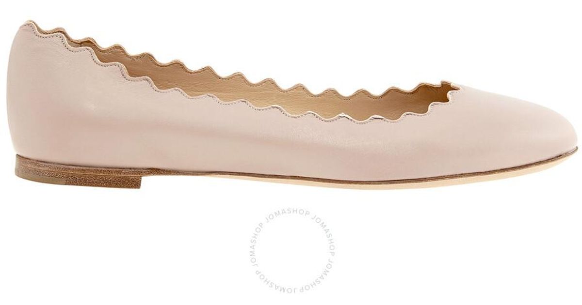 Chloé Ladies Scalloped Ballet Flats in Pink | Lyst