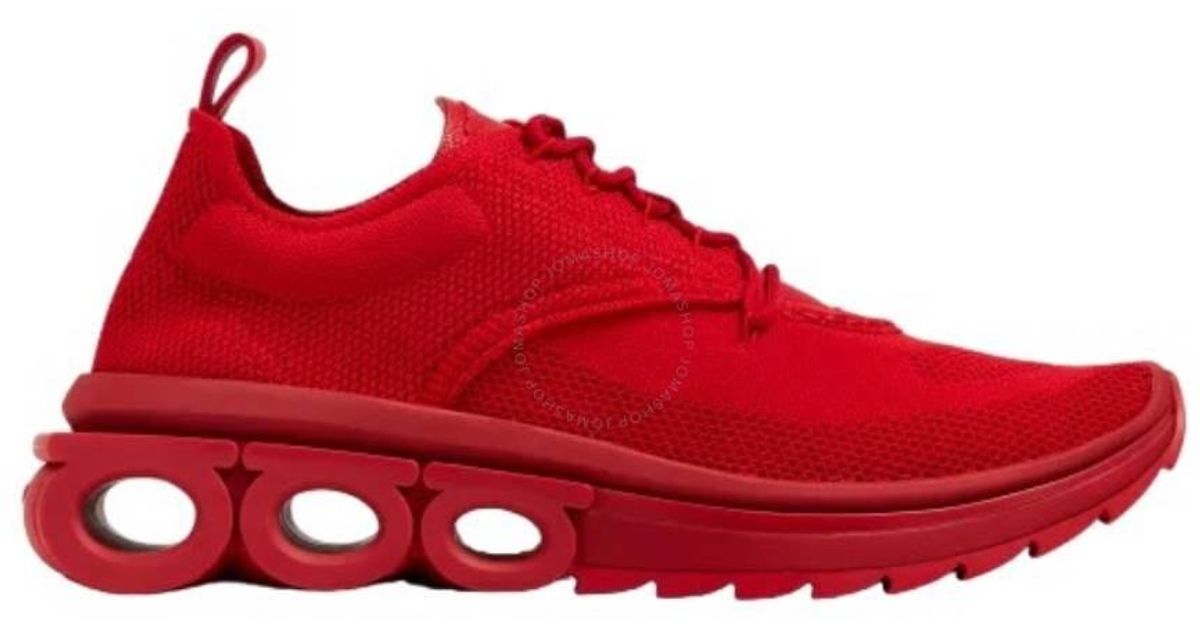 Ferragamo Nima Knit Running Sneakers in Red for Men | Lyst