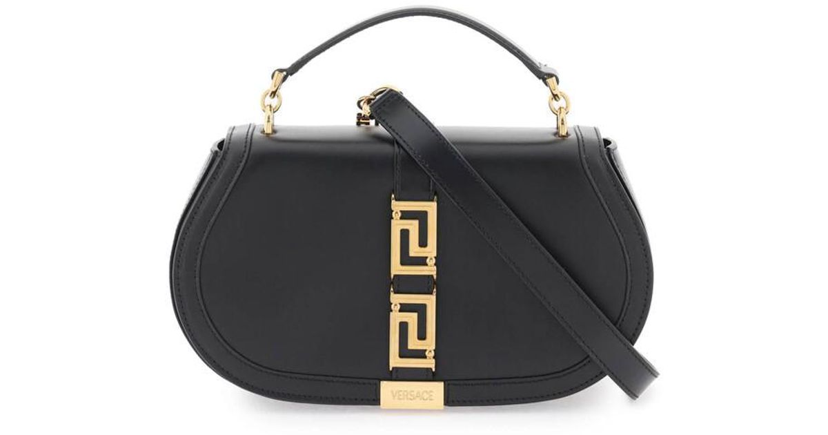 Versace Greca Goddess Shoulder Bag in Black | Lyst