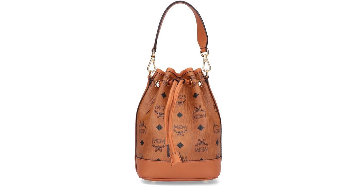 MCM Mini Dessau Bucket Bag in Brown | Lyst