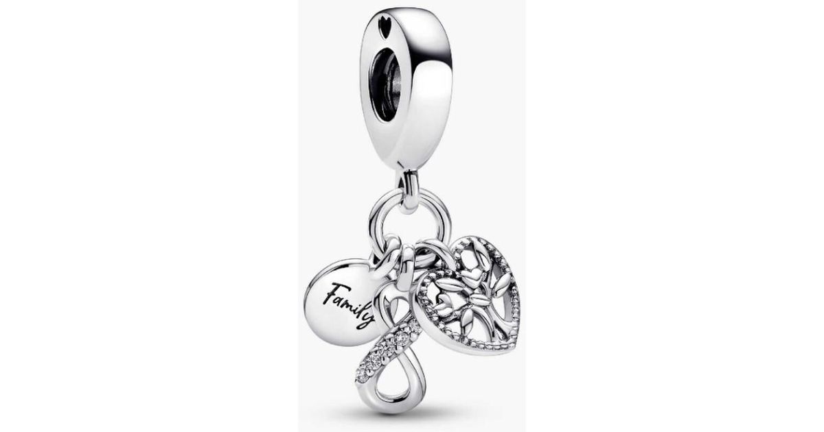 PANDORA Infinity, Disc And Heart Sterling Dangle in White | Lyst
