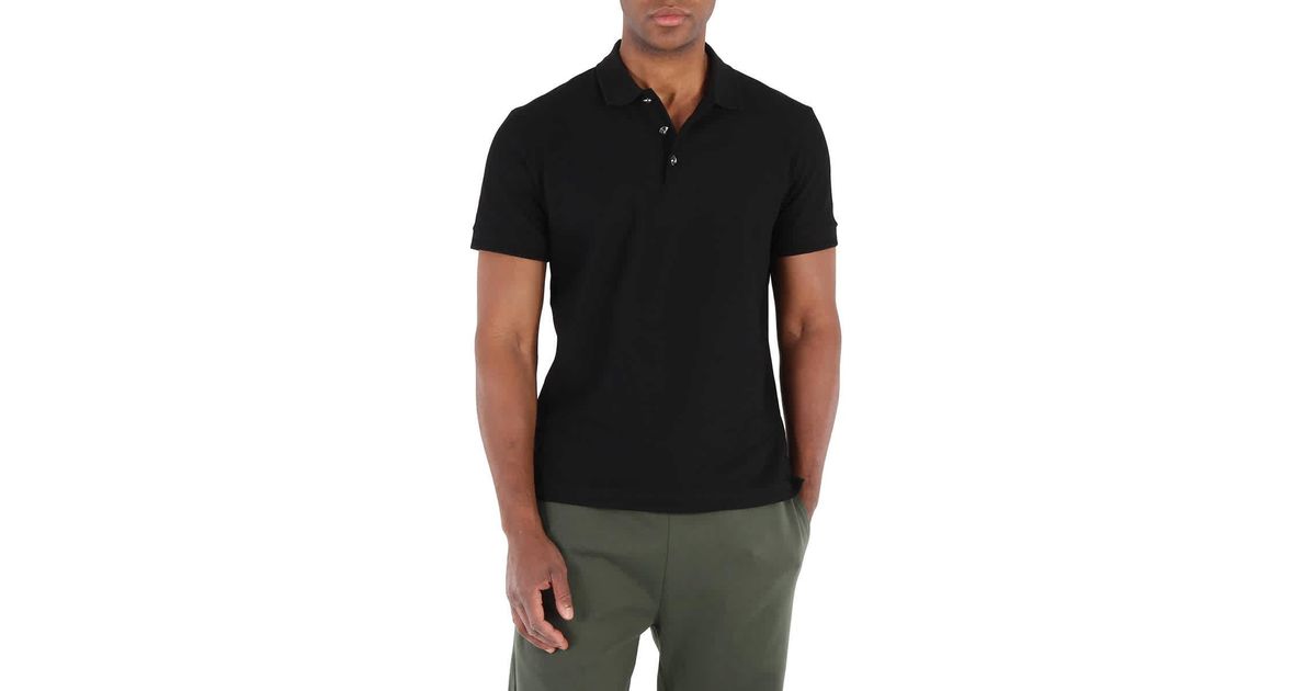 Burberry Embossed Buttons Polo Shirt in Black for Men | Lyst