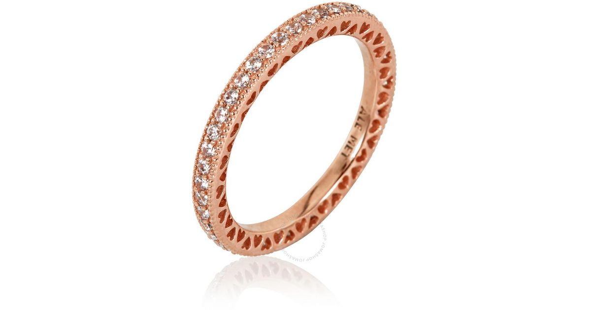 PANDORA Sparkle & Hearts Ring, Brand in White | Lyst