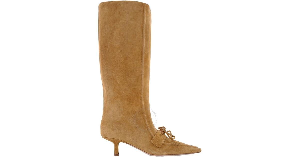 Burberry Knee-high Suede Storm Boots in Brown | Lyst