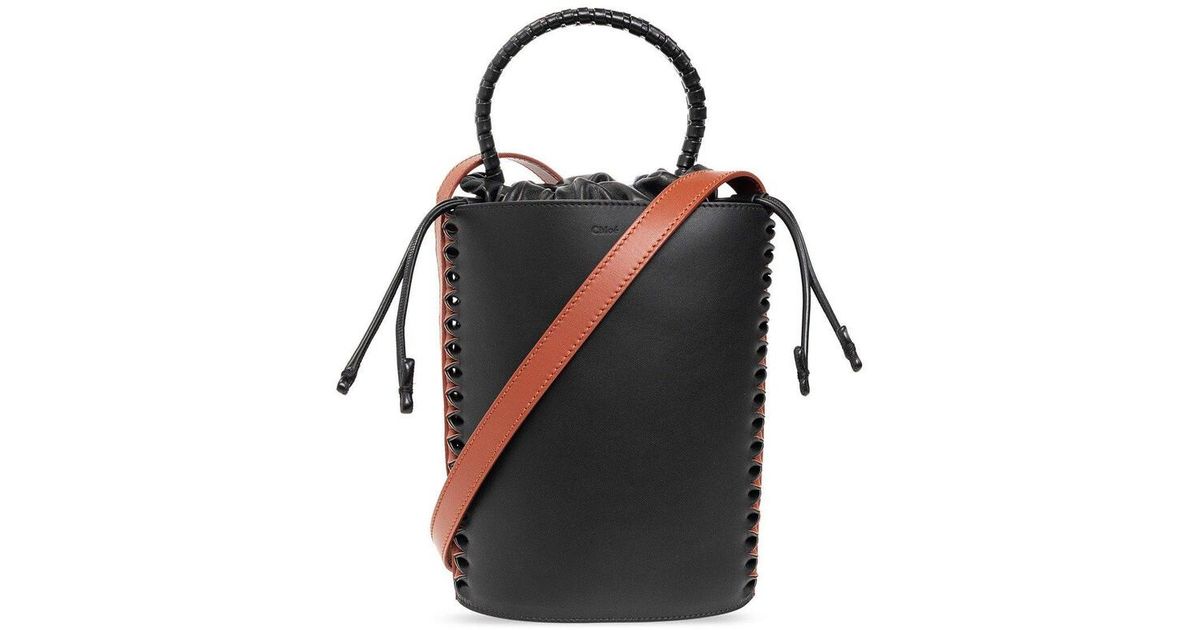 Chloé Colour-Block Bucket Shoulder Bag in Black | Lyst UK