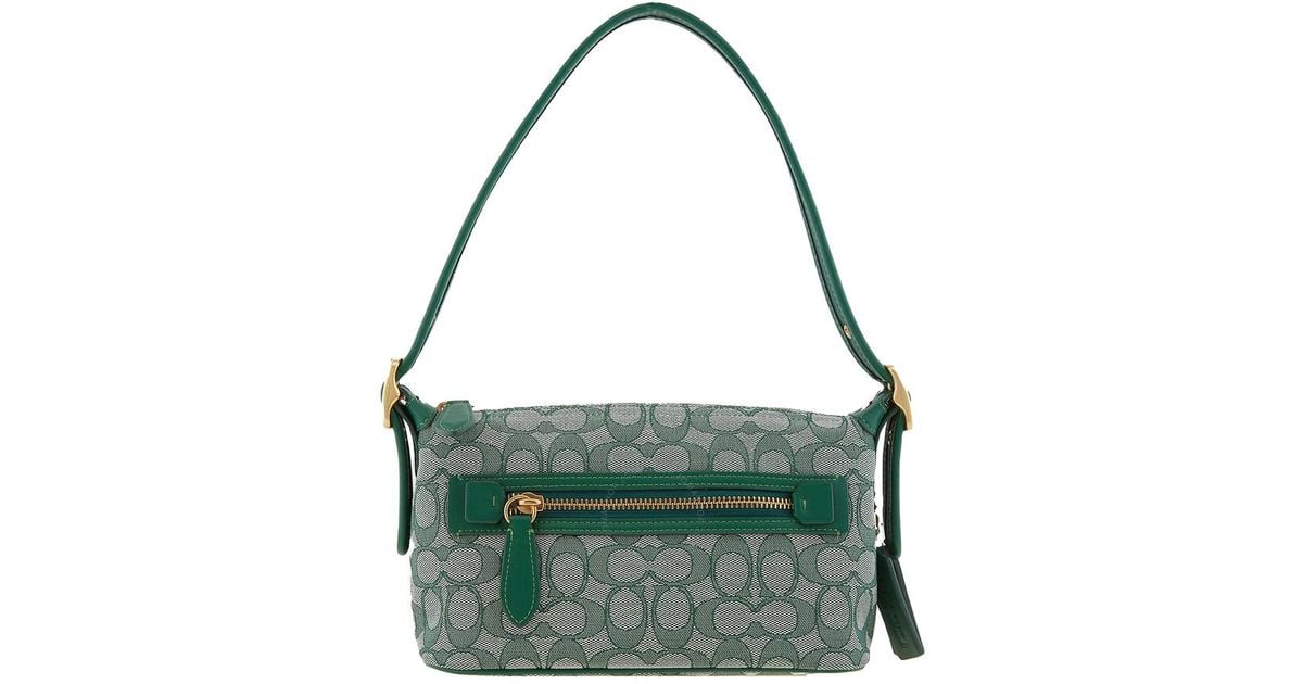COACH Signature Jacquard Demi Shoulder Bag in Green | Lyst