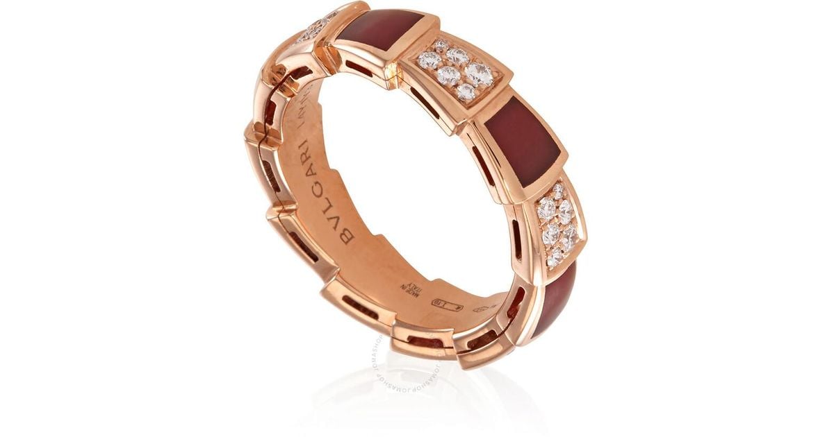 BVLGARI Serpenti Viper Ring in White | Lyst