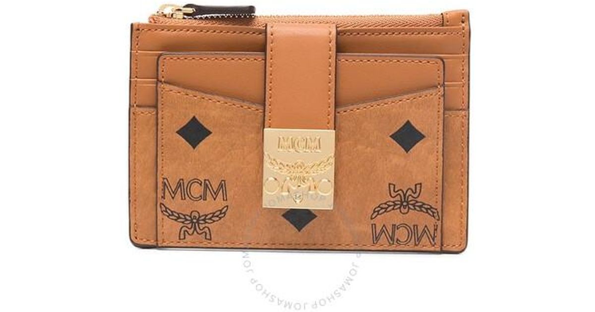 MCM Ladies Patricia Mini Zip Card Case in Brown | Lyst