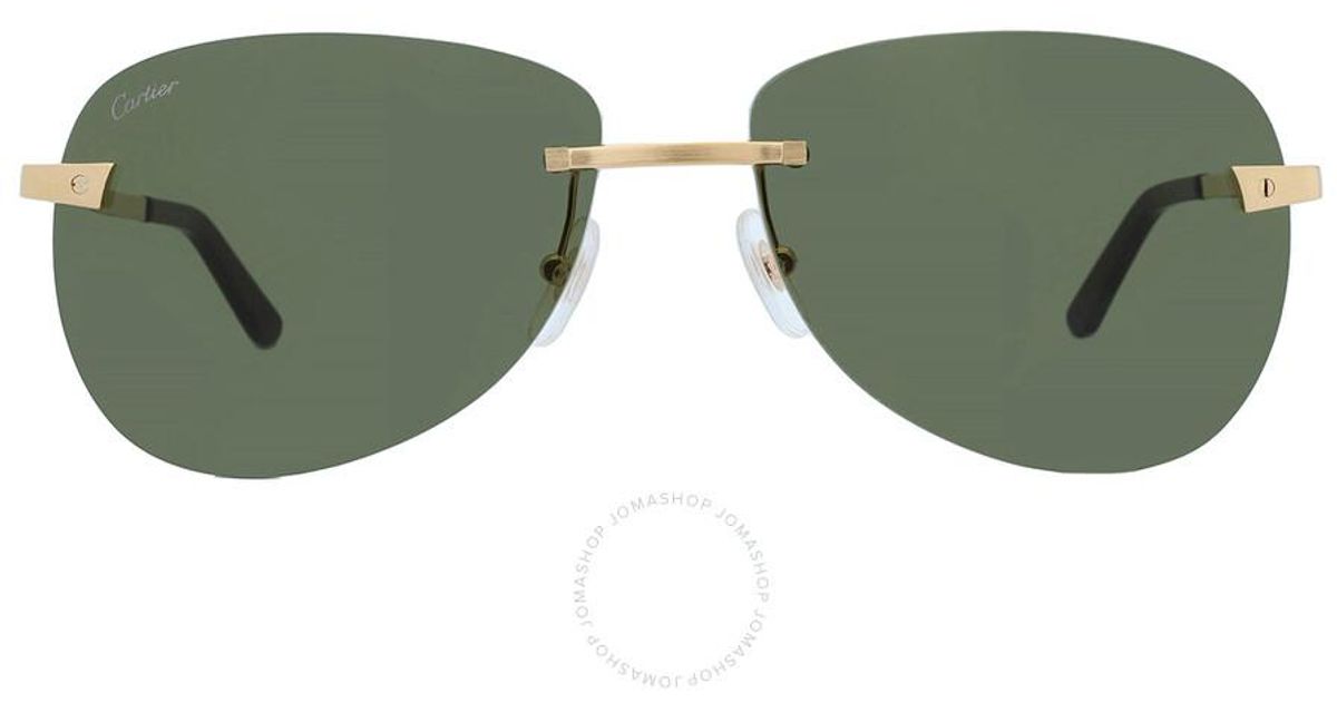 Cartier Green Pilot Sunglasses Ct0035rs 002 62 | Lyst