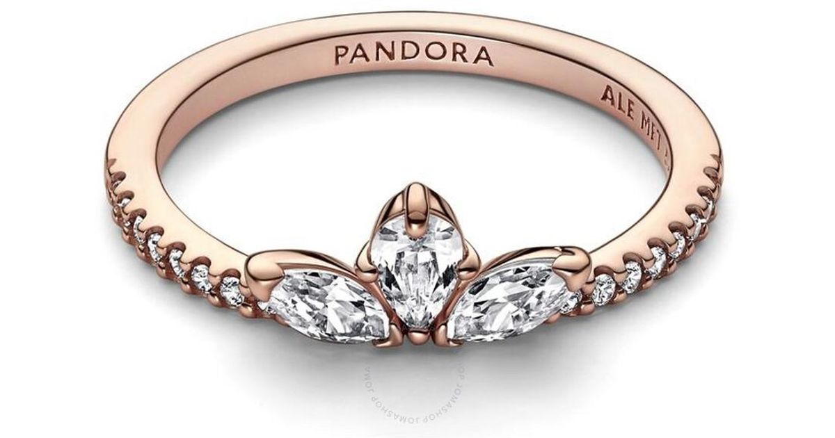 PANDORA Ladies Sparkling Herbarium Cluster Ring in Metallic | Lyst