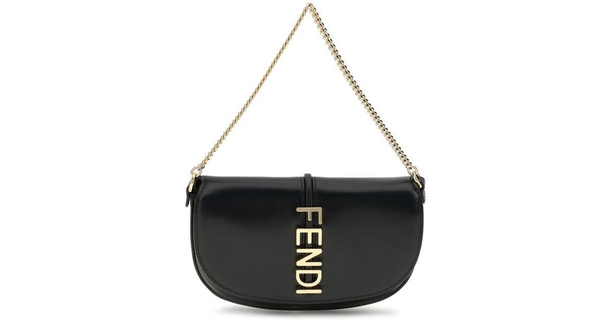 Fendi Chain Shoulder Bag in Black | Lyst UK
