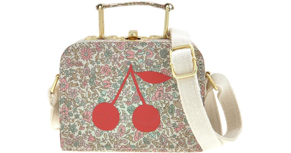 Bonpoint Aimane Cherry Print Top Handle Bag in White | Lyst