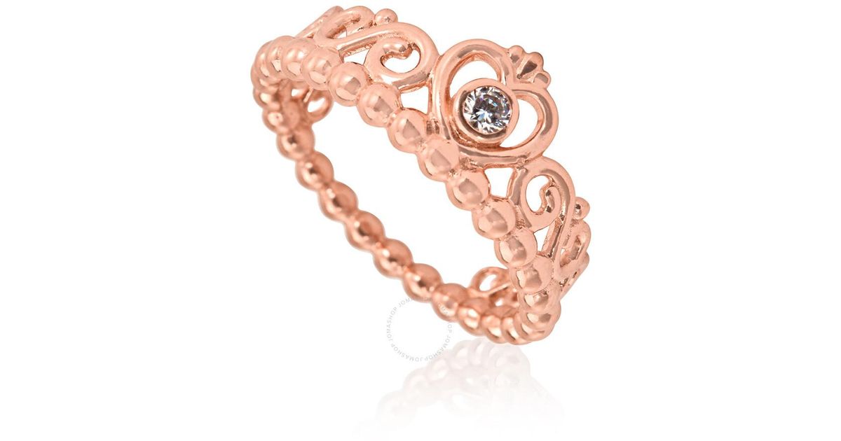 PANDORA Ladies 14K Rose Princess Tiara Crown Ring in Pink | Lyst UK