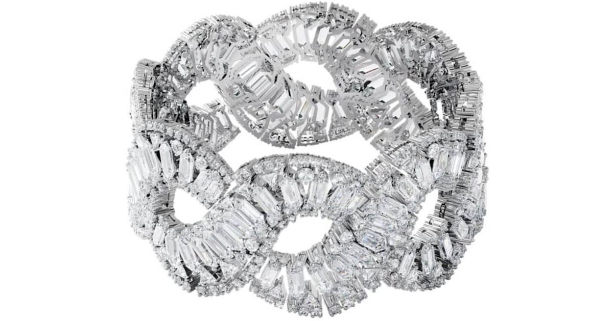 Swarovski Hyperbola Infinity Mixed Cuts Bracelet in Metallic | Lyst UK