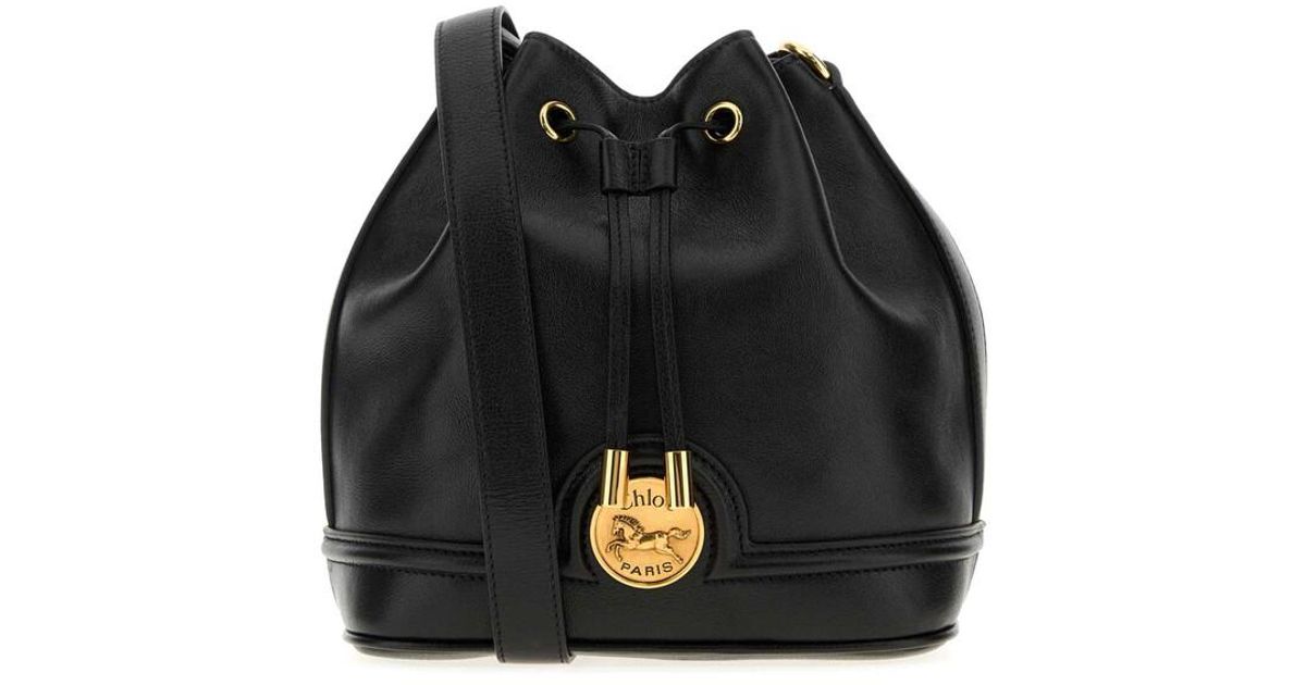 Chloé Chlo Leather Bucket Bag in Black | Lyst UK