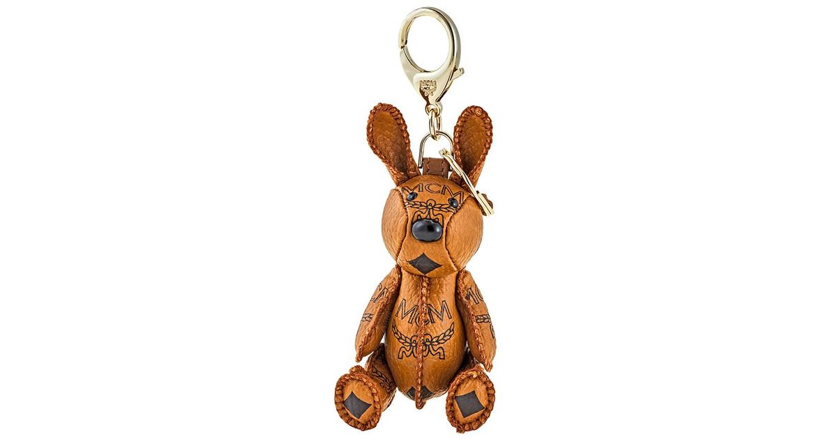 MCM Ladies Heritage Rabbit Key Ring in Brown | Lyst