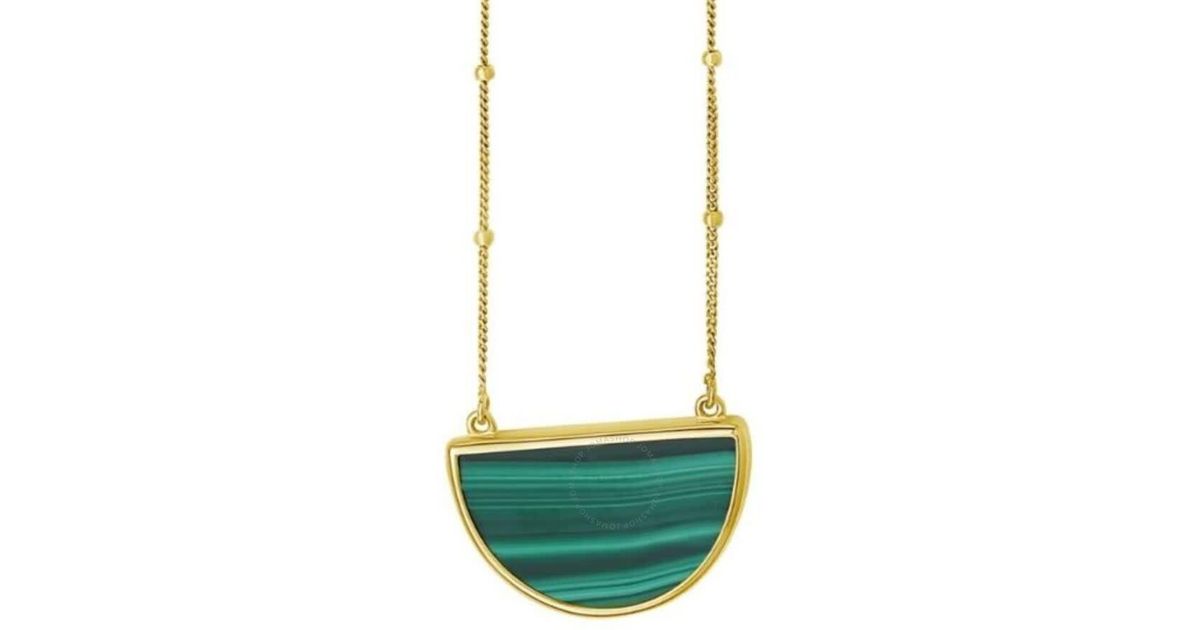 Tresorra 14K Malachite Geometric Half Moon Necklace in Green | Lyst