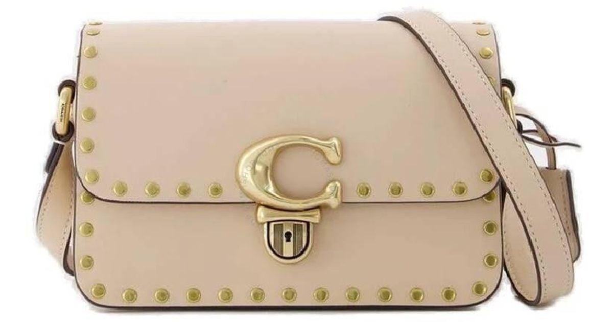 COACH Studio Shoulder Bag 19 With Rivets in Natural | Lyst