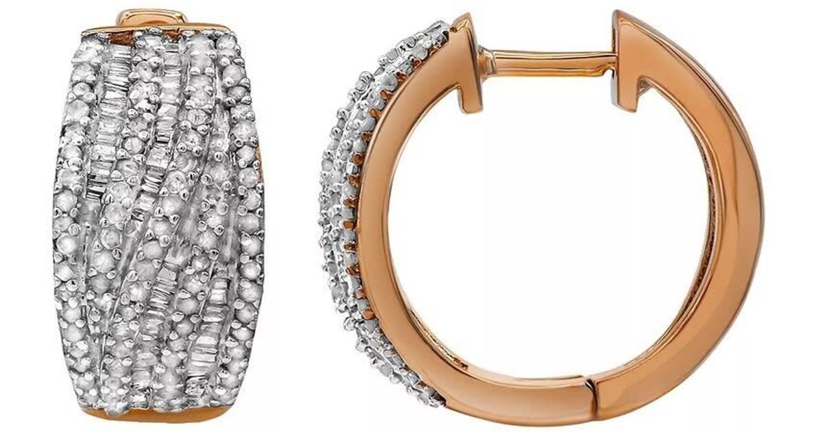 DiamondMuse Diamond Muse 0.50 Cttw Over Sterling Diamond Hoop Earrings ...