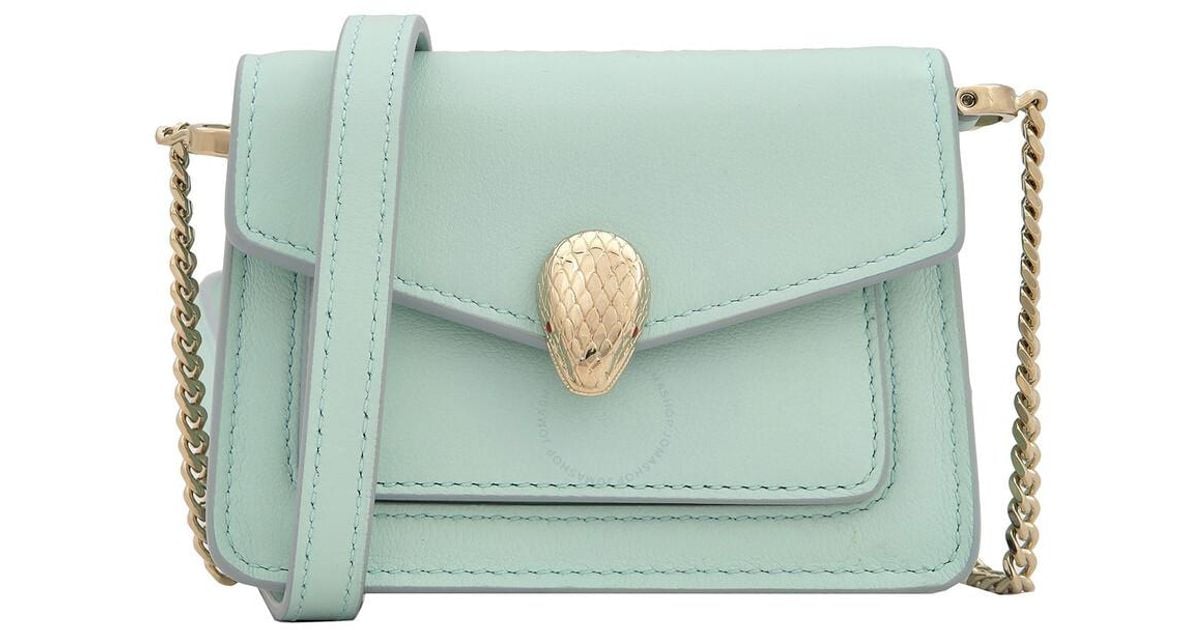 BVLGARI Mini Serpenti Forever Leather Bag in Green | Lyst