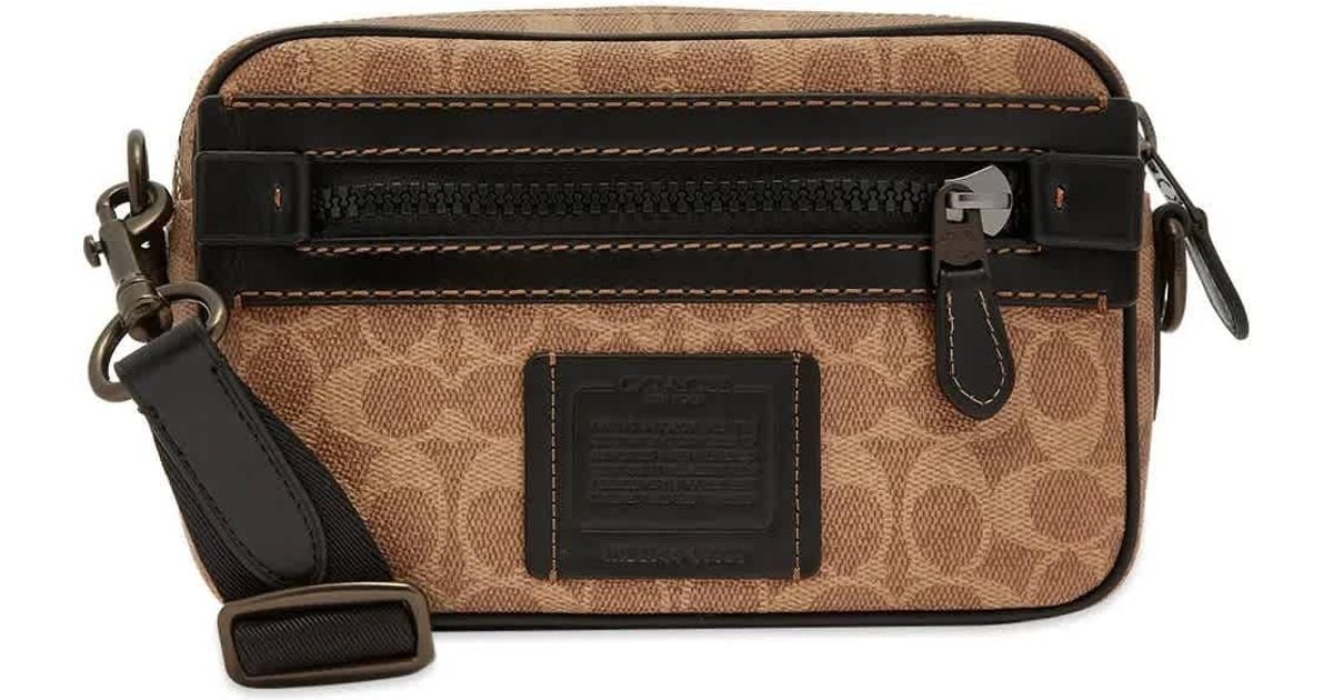 COACH Signature Canvas Academy Crossbody in Black for Men | Lyst